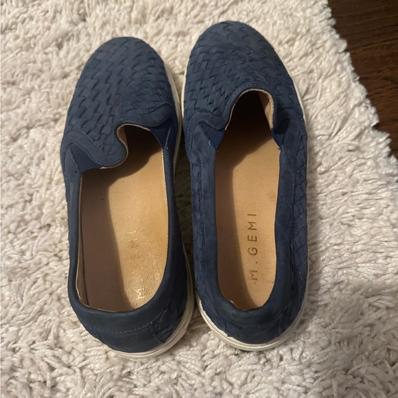 M. Gemi | Shoes | Mgemi The Cherico Navy Woven Leather Slip On Sneaker ...